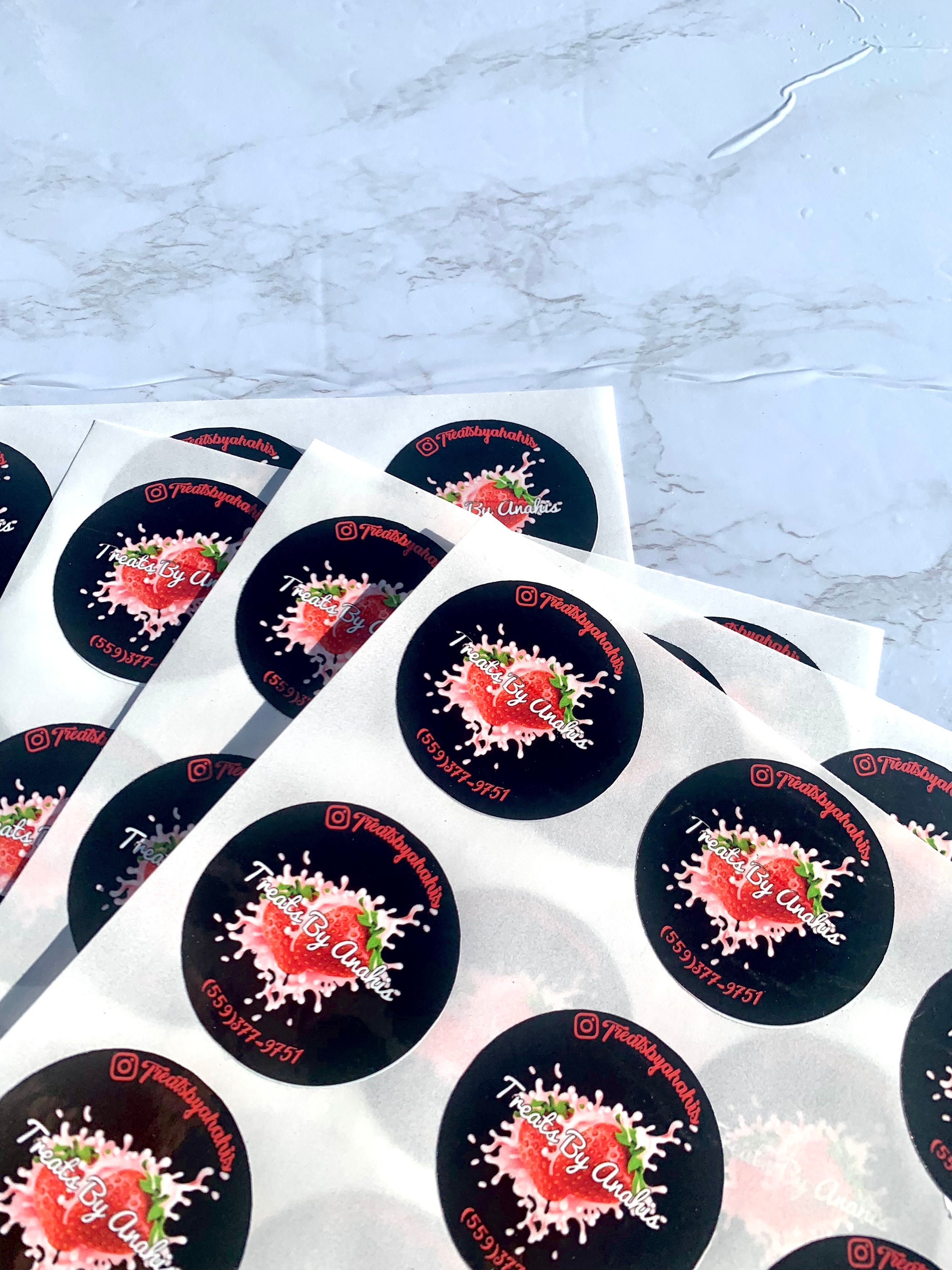 Custom Packaging Stickers-round, Business Logo Stickers, Mid Century ...