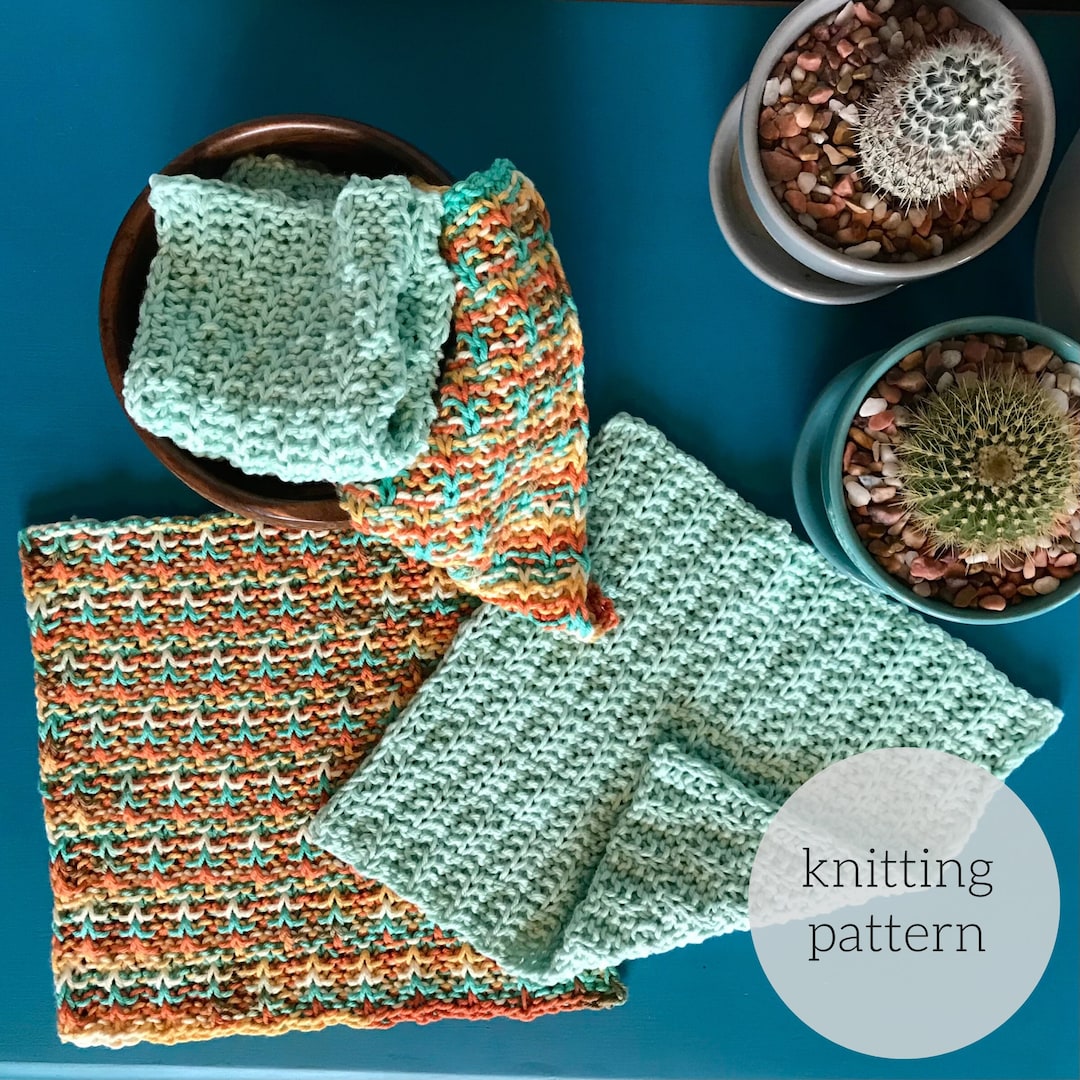 Riverbed Dishcloth Knitting Pattern - Etsy