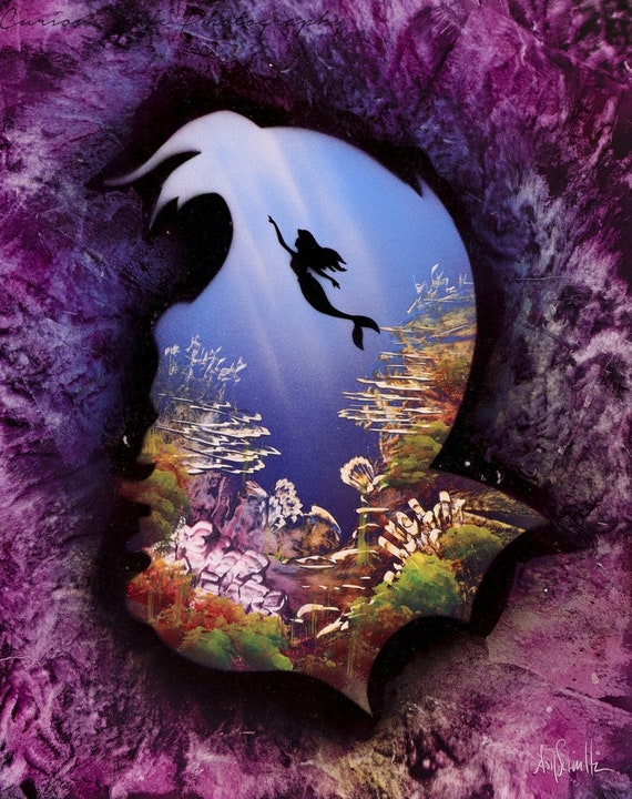 Little Mermaid Original Spray Paint Art by Ash Shultz | Etsy