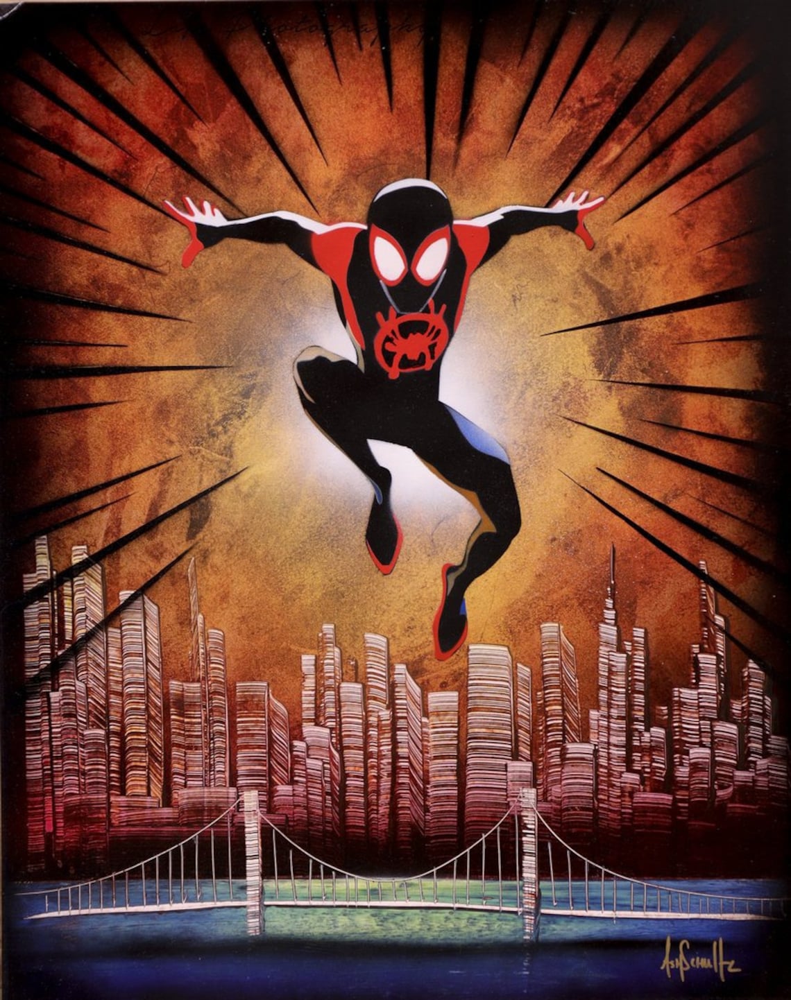 Miles Morales Original Spray Paint Art by Ash Shultz - Etsy