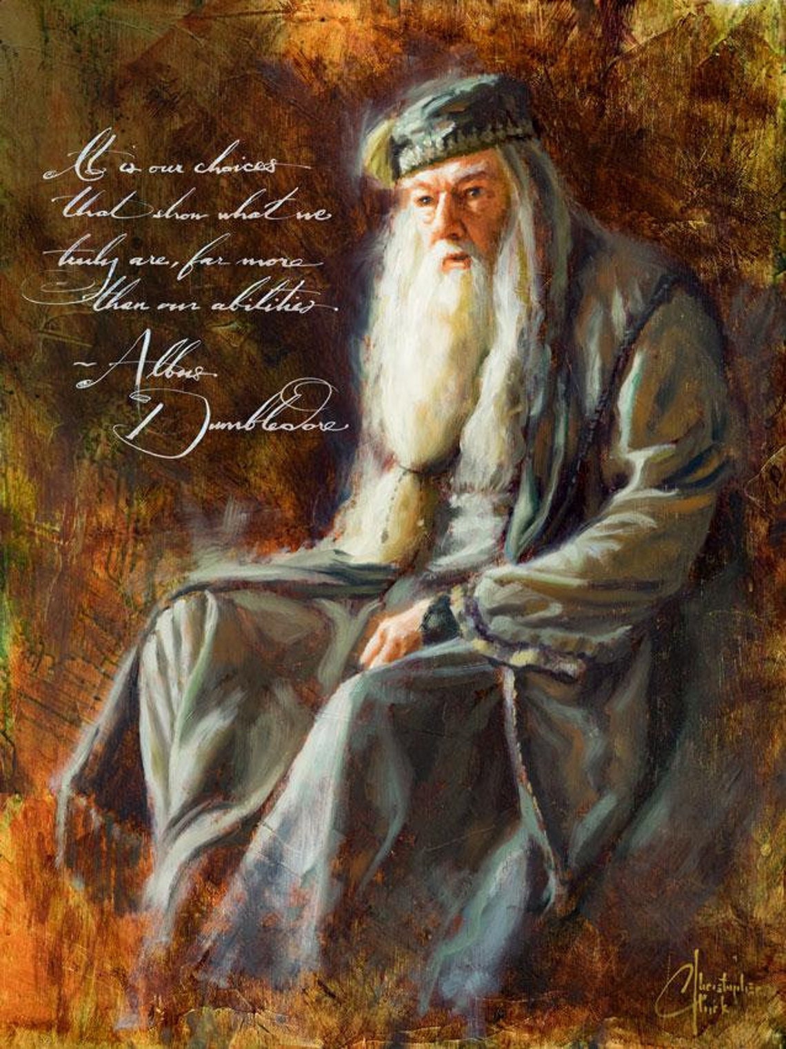 Albus Dumbledore Portrait Series Harry Potter Wall Art | Etsy