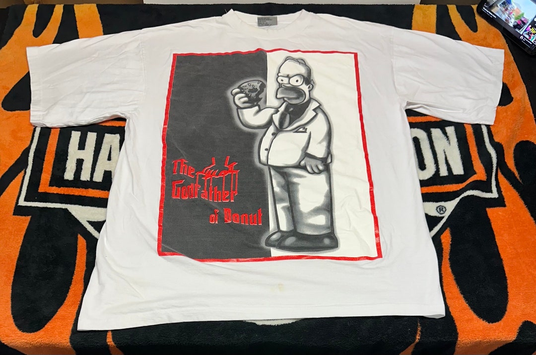 Y2K 2000’s the Simpsons Homer Simpson the Godfather of Donuts T Shirt ...