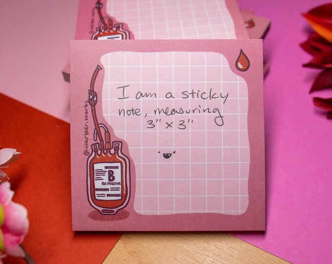 Blood Bank Sticky Notes // Sticky Pad// Blood Bag // Laboratory // Lab ...