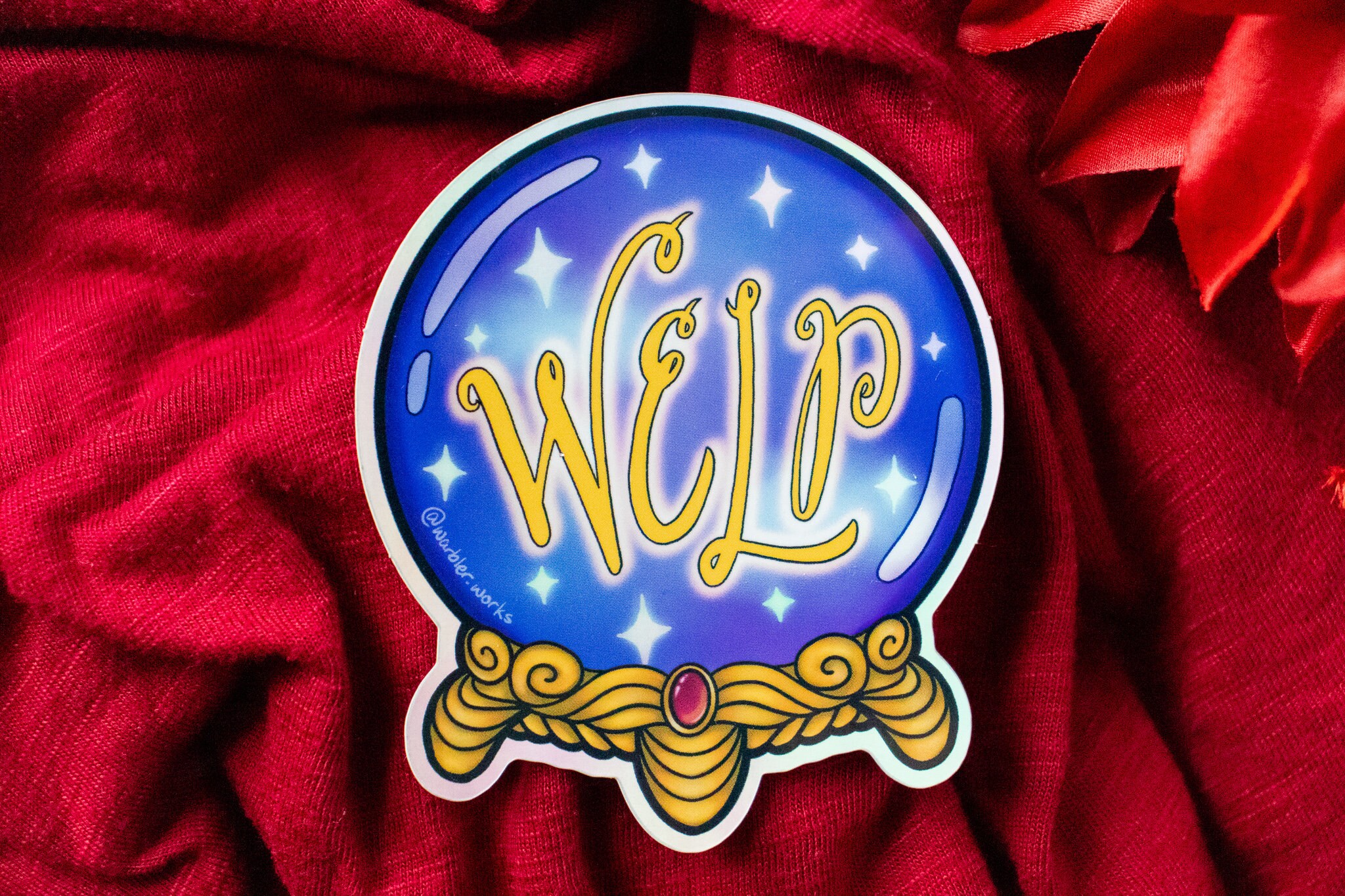 Welp Crystal Ball Sticker // Vinyl Sticker // Holographic - Etsy