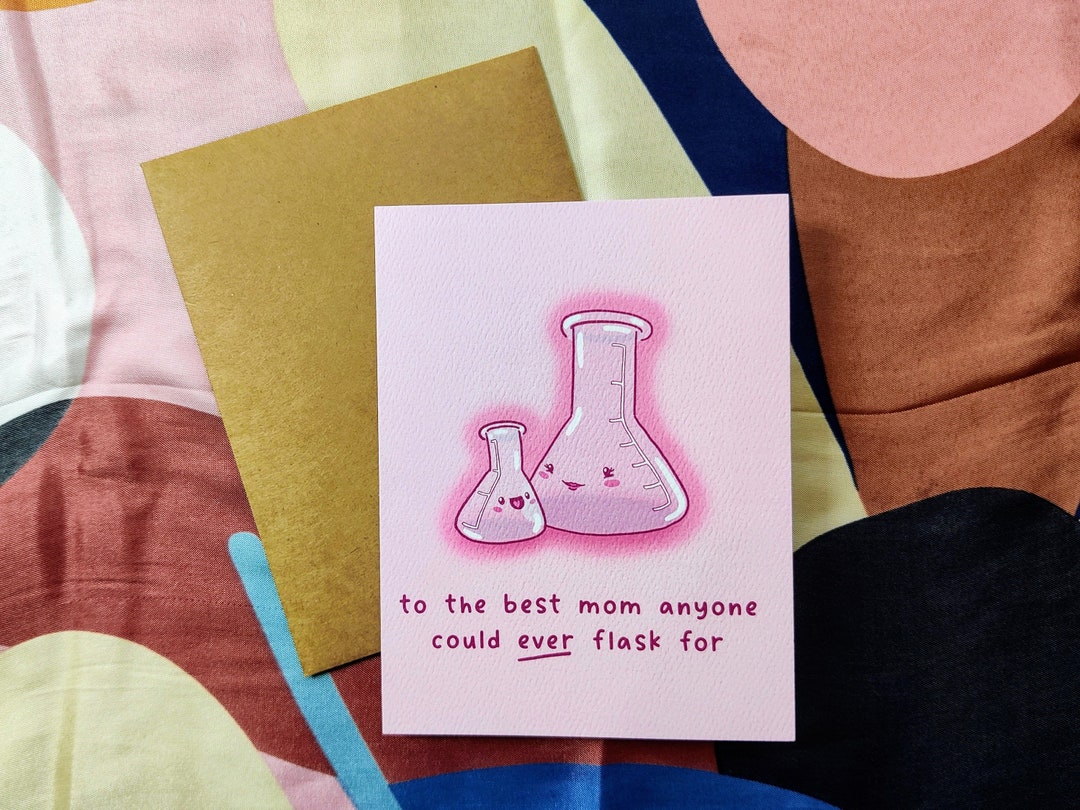Mother's Day Card // Birthday Card // Flask // Laboratory Card ...