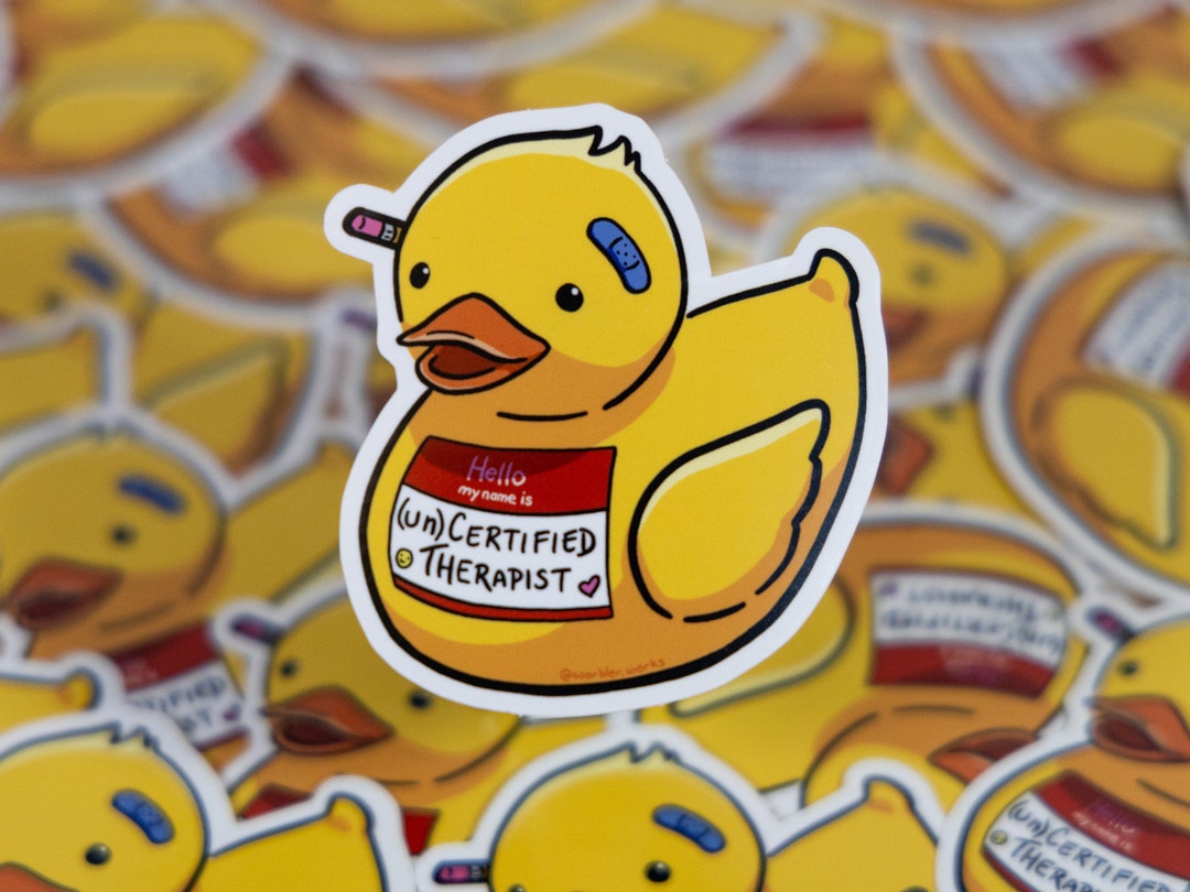 Un-certified Therapist Duck // Vinyl Sticker // Comp Scie // Software ...