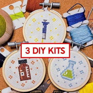 3 Minis Cross Stitch Kit - Chemistry // Laboratory // Lab Gift ...