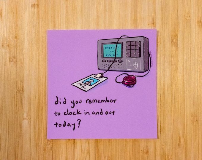Did You Remember to Clock in and Clock Out Sticker // Reminder Sticker ...