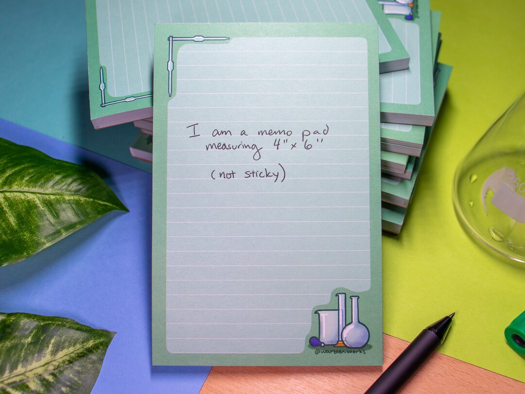 Chemistry Memo Pad // Lined Memo // Chem // Glassware // Laboratory ...