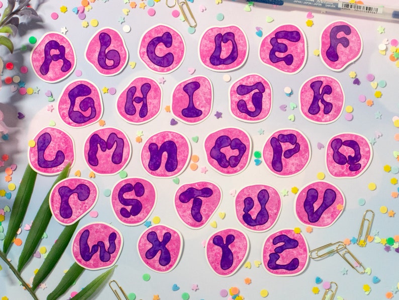 Three Neutrophil Alphabet Stickers Set // Vinyl Sticker // - Etsy