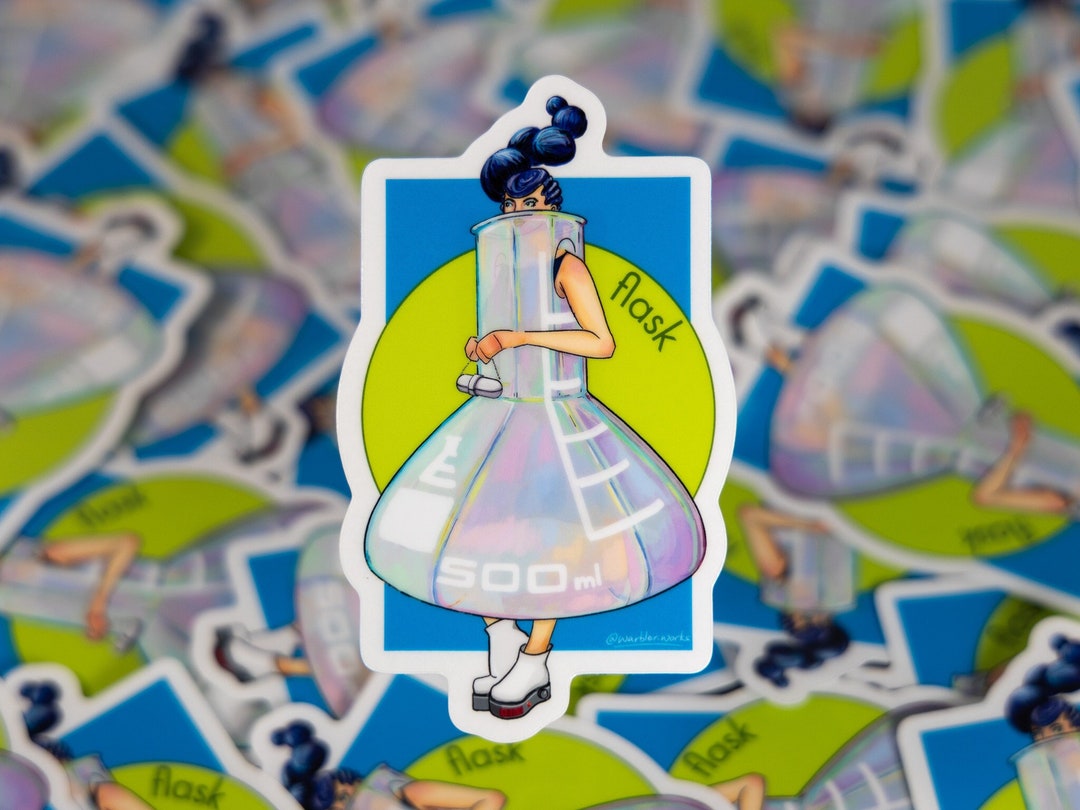Erlenmeyer Flask Fashion Sticker // Glassware Tube Art Sticker ...