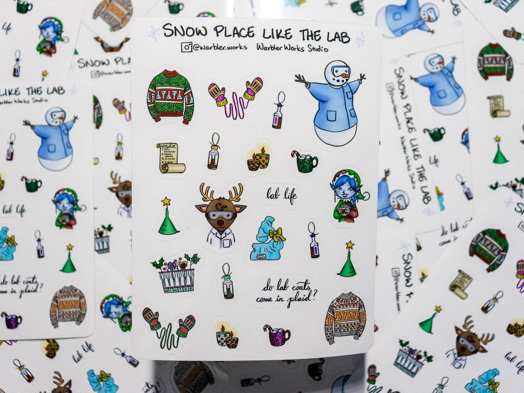 Snow Place Like the Lab Sticker Sheet // Vinyl Sticker Sheet // Winter ...