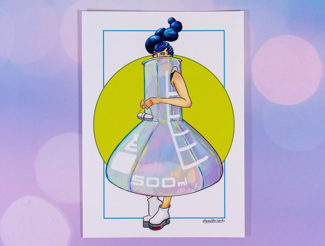 Erlenmeyer Flask as Fashion Art Print // Glassware Tube Art Print ...