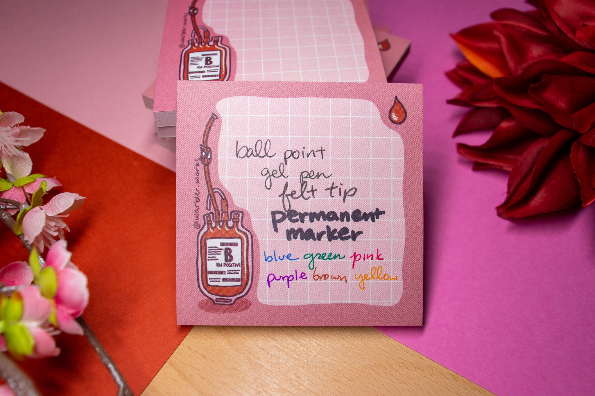 Blood Bank Sticky Notes // Sticky Pad// Blood Bag // - Etsy