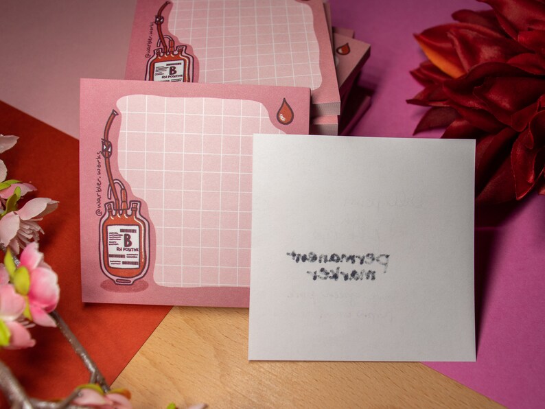 Blood Bank Sticky Notes // Sticky Pad// Blood Bag // - Etsy