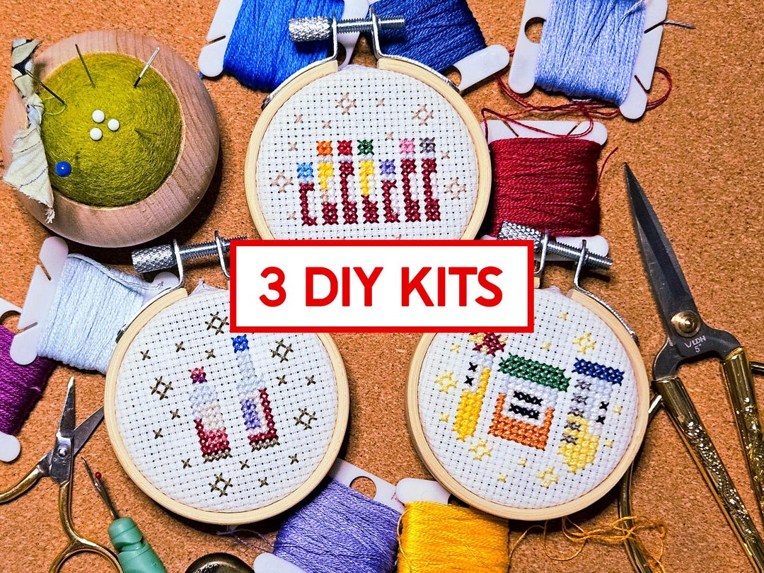 3 Minis Cross Stitch Kit - Phlebotomy // Laboratory // Lab Gift ...