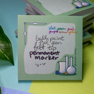 Chemistry Flasks Sticky Notes // Sticky Pad// Glassware // Laboratory ...