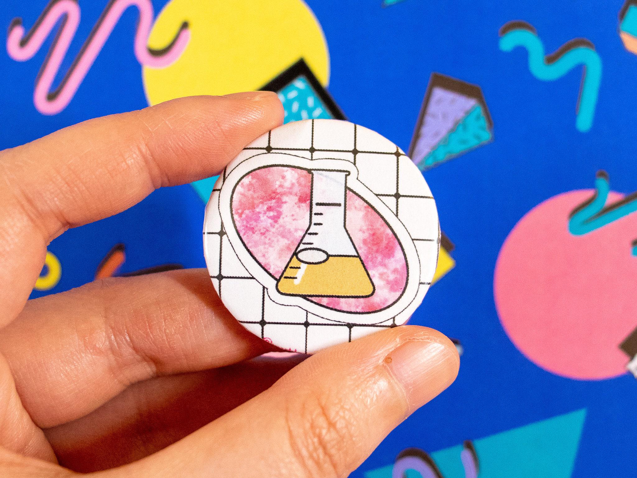 90's Themed Lab Buttons // Micro // Heme // Slide // Microscope // 2023 ...