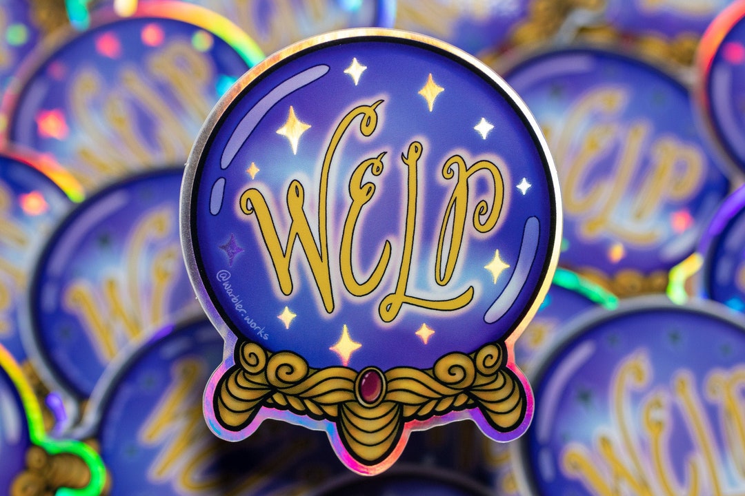 Welp Crystal Ball Sticker // Vinyl Sticker // Holographic Sticker - Etsy