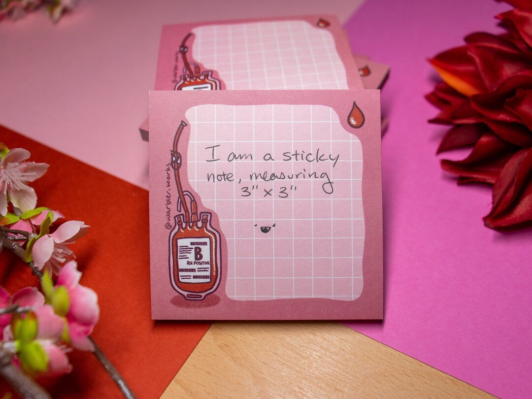 Blood Bank Sticky Notes // Sticky Pad// Blood Bag // Laboratory // Lab ...