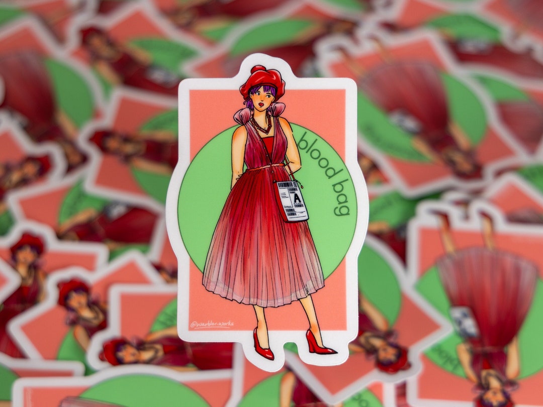 Blood Bag as Fashion Sticker // Blood Bank Sticker // Science Sticker ...