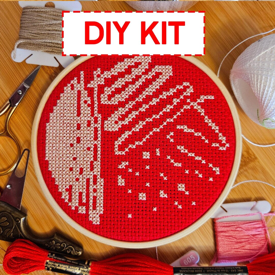 Cross Stitch Kit - SBA Agar With Beige Colonies // Laboratory // Lab ...