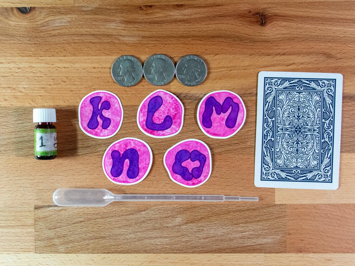 Three Neutrophil Alphabet Stickers Set // Vinyl Sticker // Laboratory ...