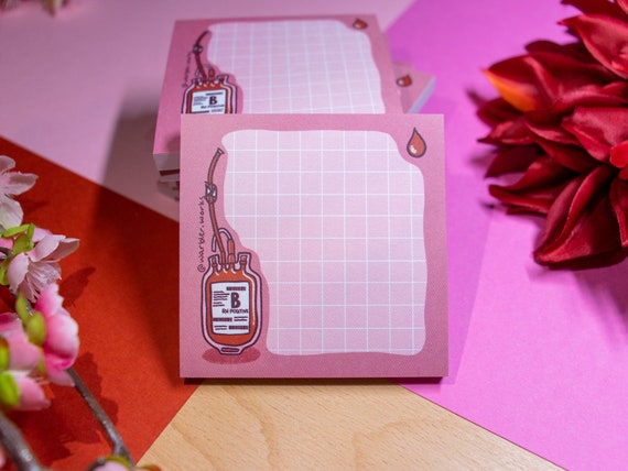 Blood Bank Sticky Notes // Sticky Pad// Blood Bag // | Etsy