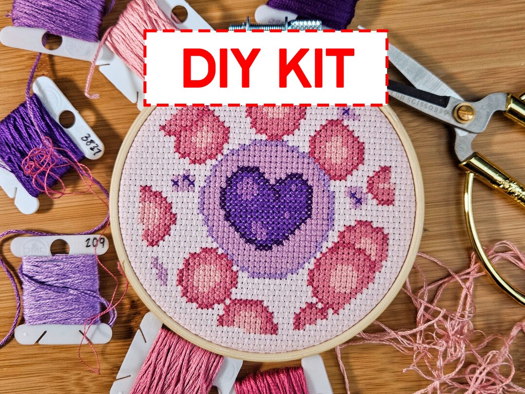 Cross Stitch Kit - Heart Shaped Monocyte // Laboratory // Lab Gift ...