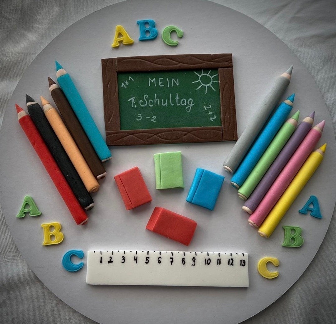 Cake Decoration for School Enrollment. Pencils. Made From Fondant ...