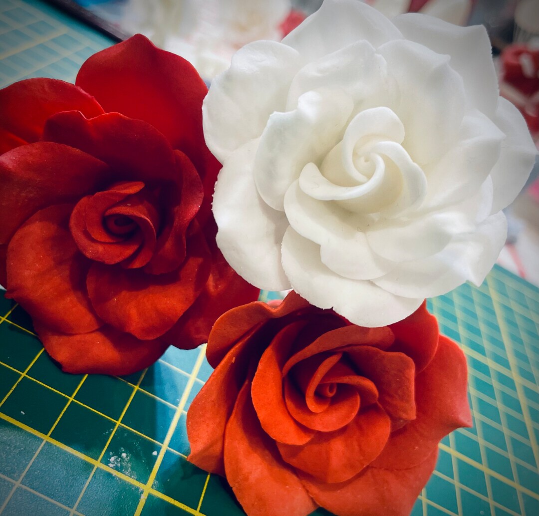 Sugar Flowers. Roses Made From Gum Paste. Cake Decoration. Cake Topper ...