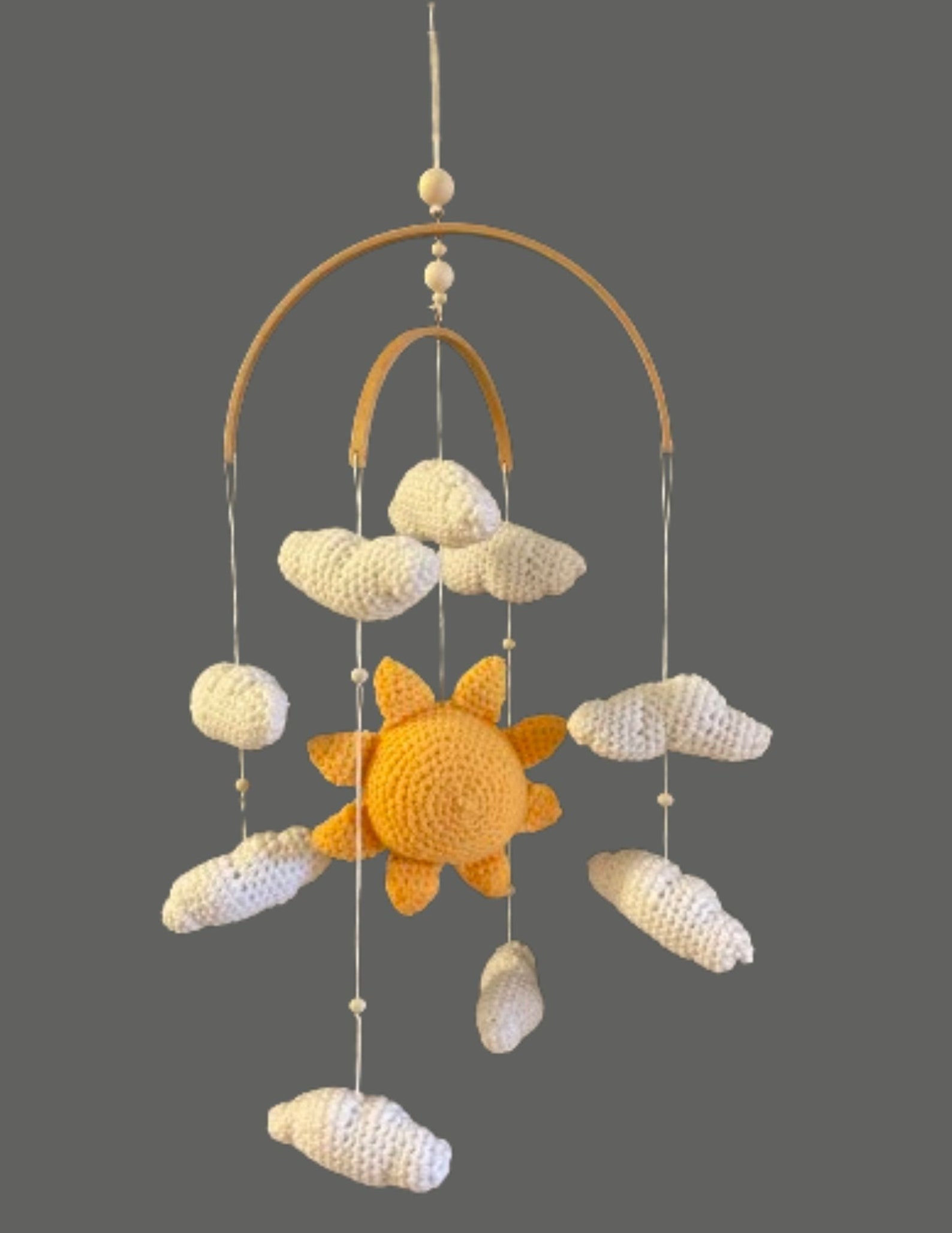 DIY Crochet Mobile Kit - Sun & Clouds Pattern - Beginner-friendly Craft ...
