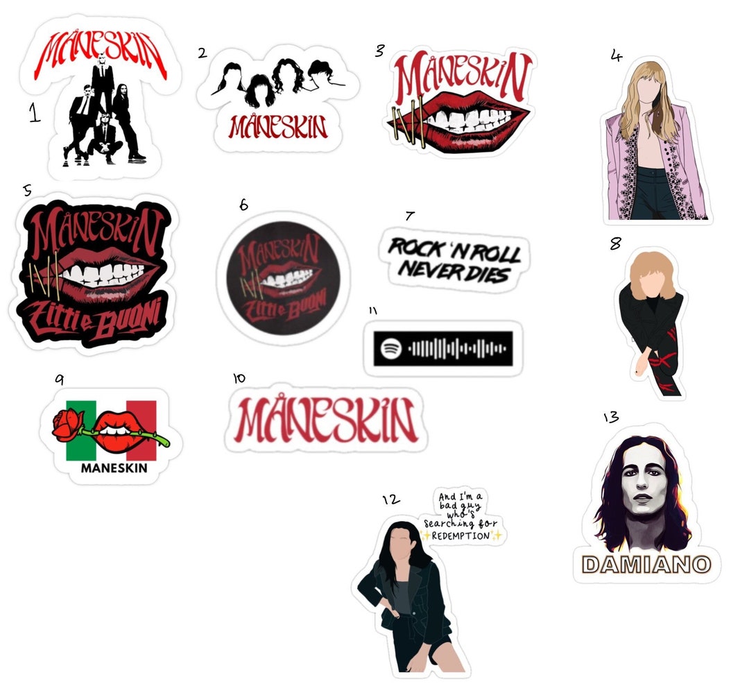 Måneskin Stickers Pack and Individual - Etsy