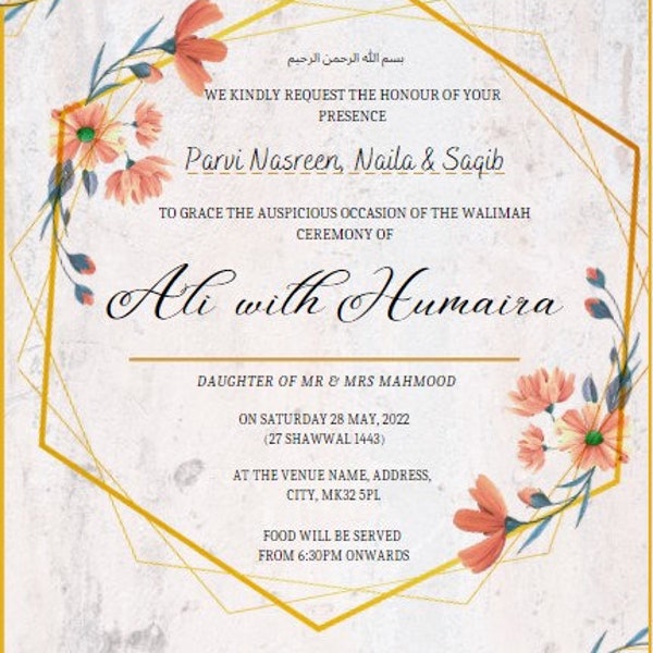 Nikah Ceremony Invitation - Etsy