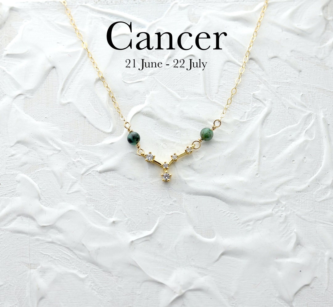 Cancer Zodiac Necklace, Zodiac Sign Necklace, Cancer Constellation ...