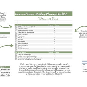 Digital Wedding Planning to Do List Spreadsheet – Wedding Planning ...
