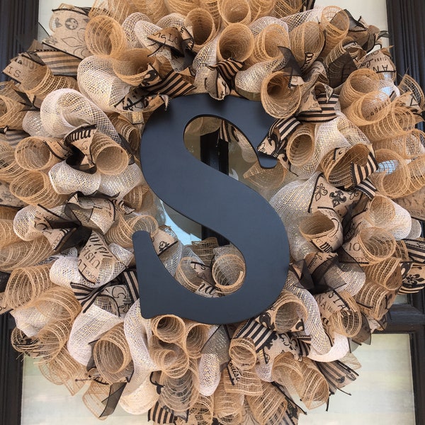 Monogram Wreath - Etsy