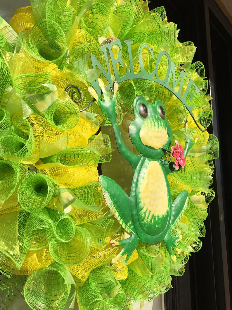 Spring/summer Wreath, Frog Wreath, Welcome Wreath, Spring Wreath ...