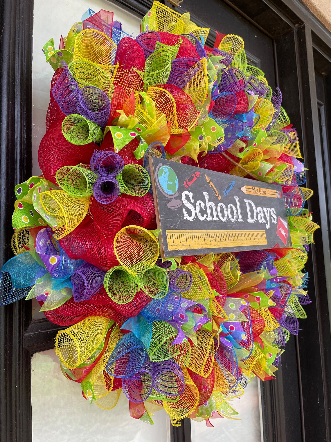 Teacher Wreath, Back to School, Classroom Door Wreath, School Days ...