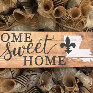 Fleur De Lis Wreath, Louisiana Wreath, Home Sweet Home Wreath, Southern ...