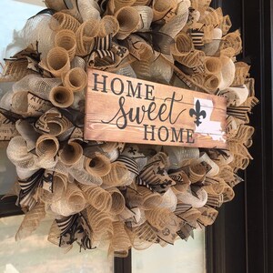 Fleur De Lis Wreath, Louisiana Wreath, Home Sweet Home Wreath, Southern ...
