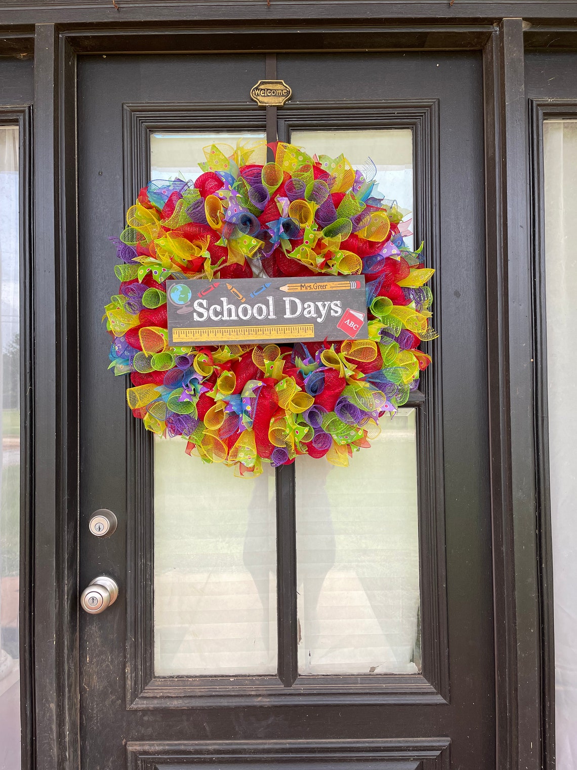 Teacher Wreath, Back to School, Classroom Door Wreath, School Days ...