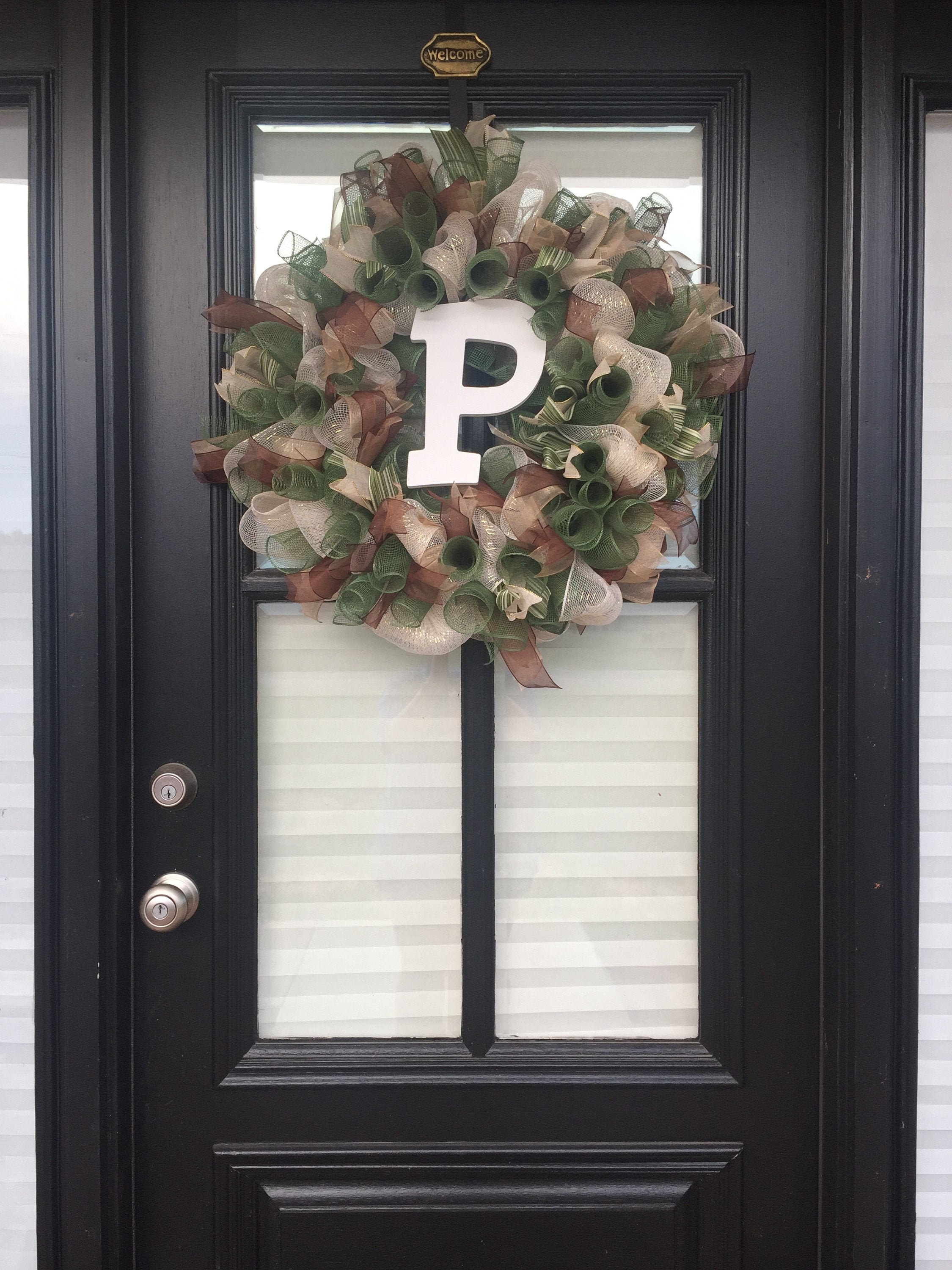 Initial Wreath, Monogram Wreath, Monogram, Front Door Wreath, Door ...