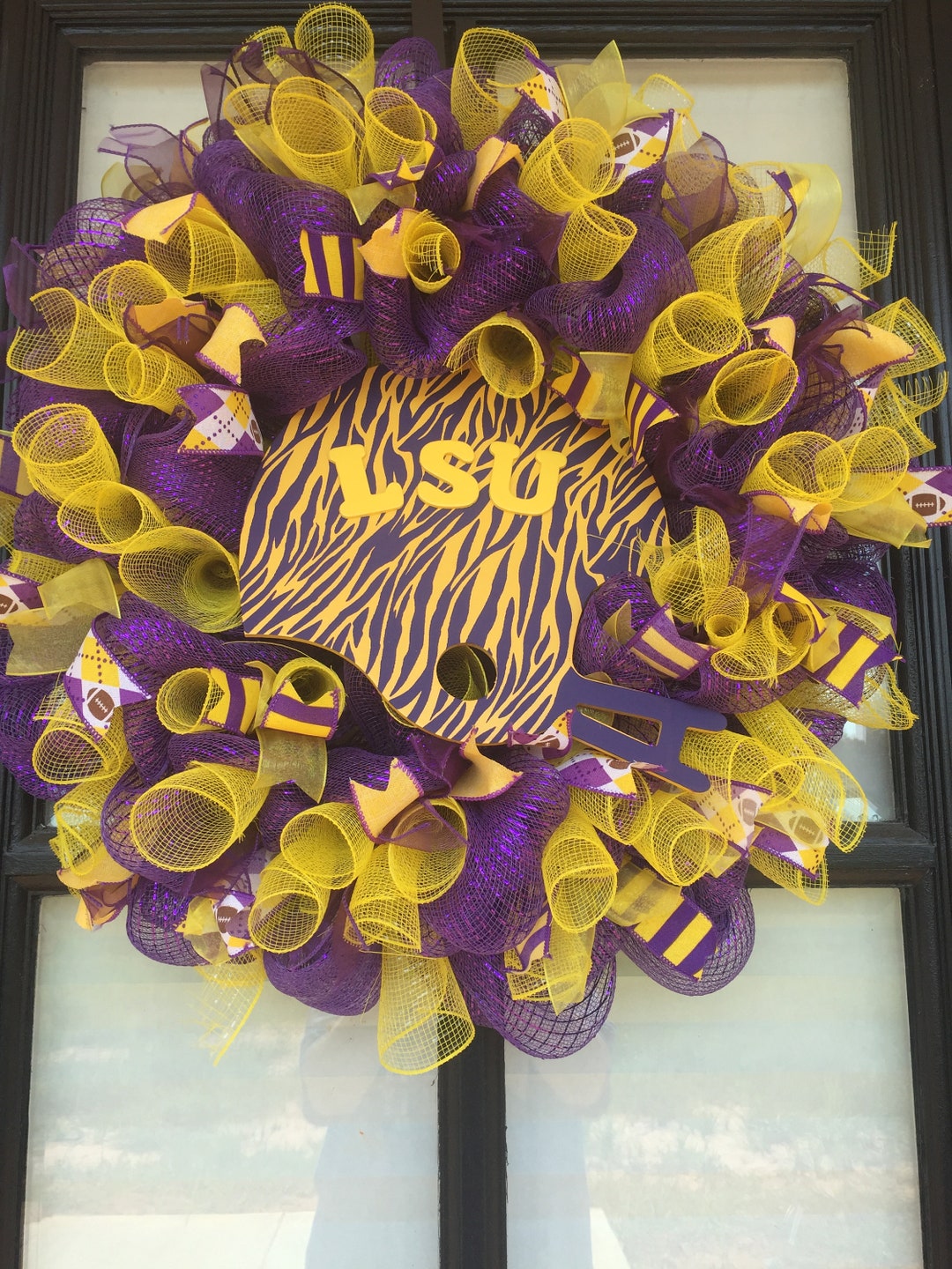 LSU Wreath, Door Wreath, Purple and Gold Wreath, Football Wreath ...
