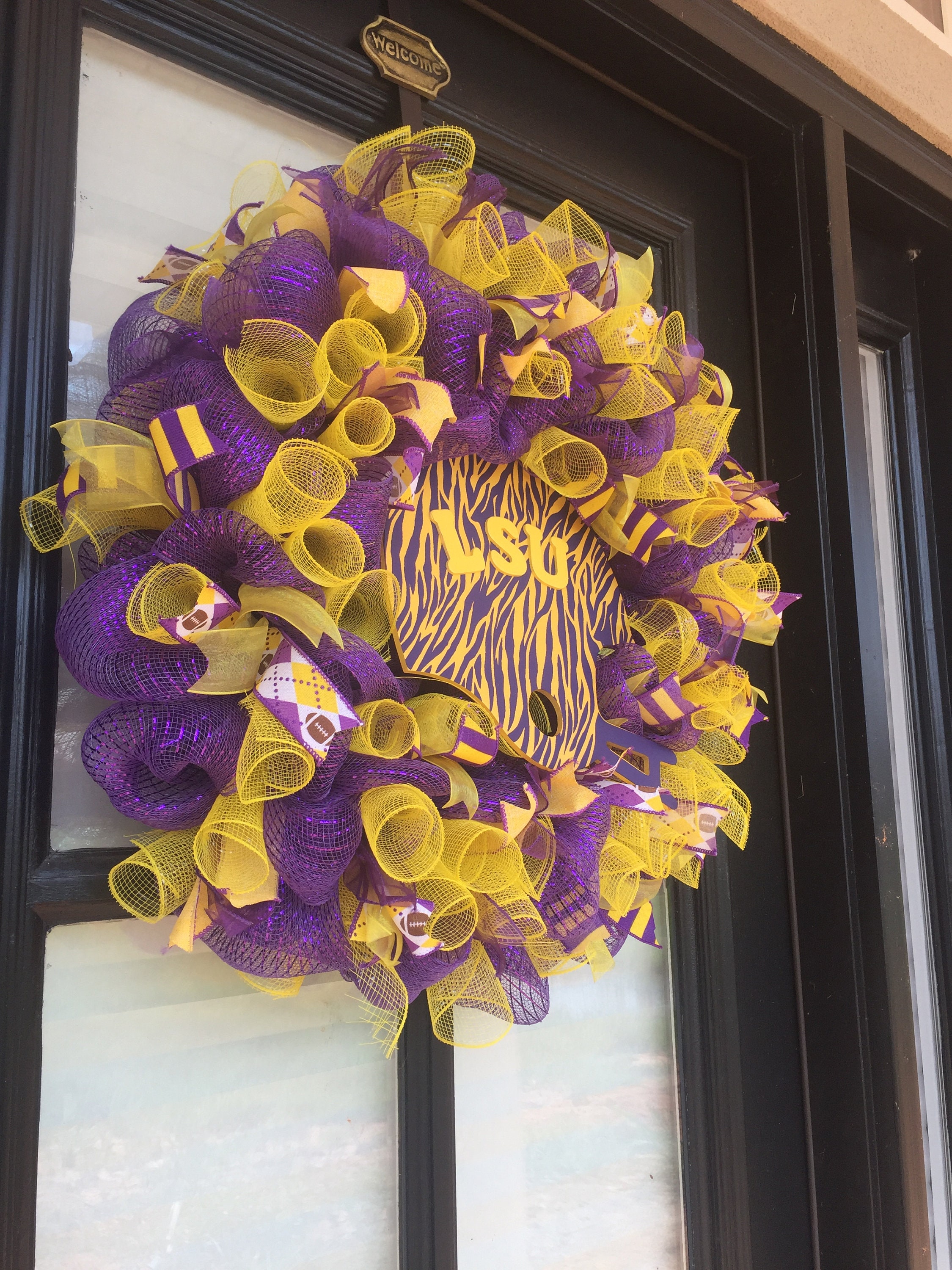 LSU Wreath, Door Wreath, Purple and Gold Wreath, Football Wreath ...