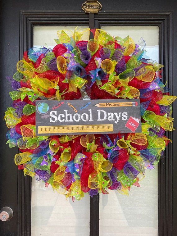 Teacher Wreath Back to School Classroom Door Wreath School - Etsy