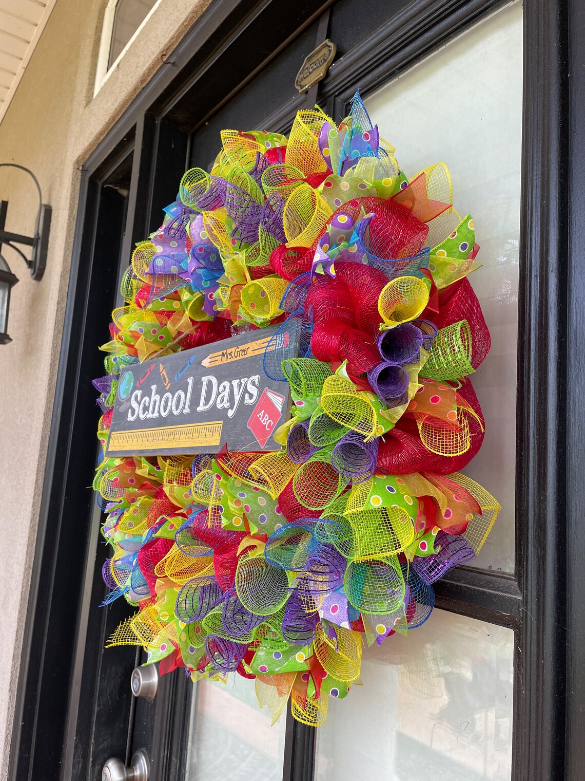 Teacher Wreath, Back to School, Classroom Door Wreath, School Days ...