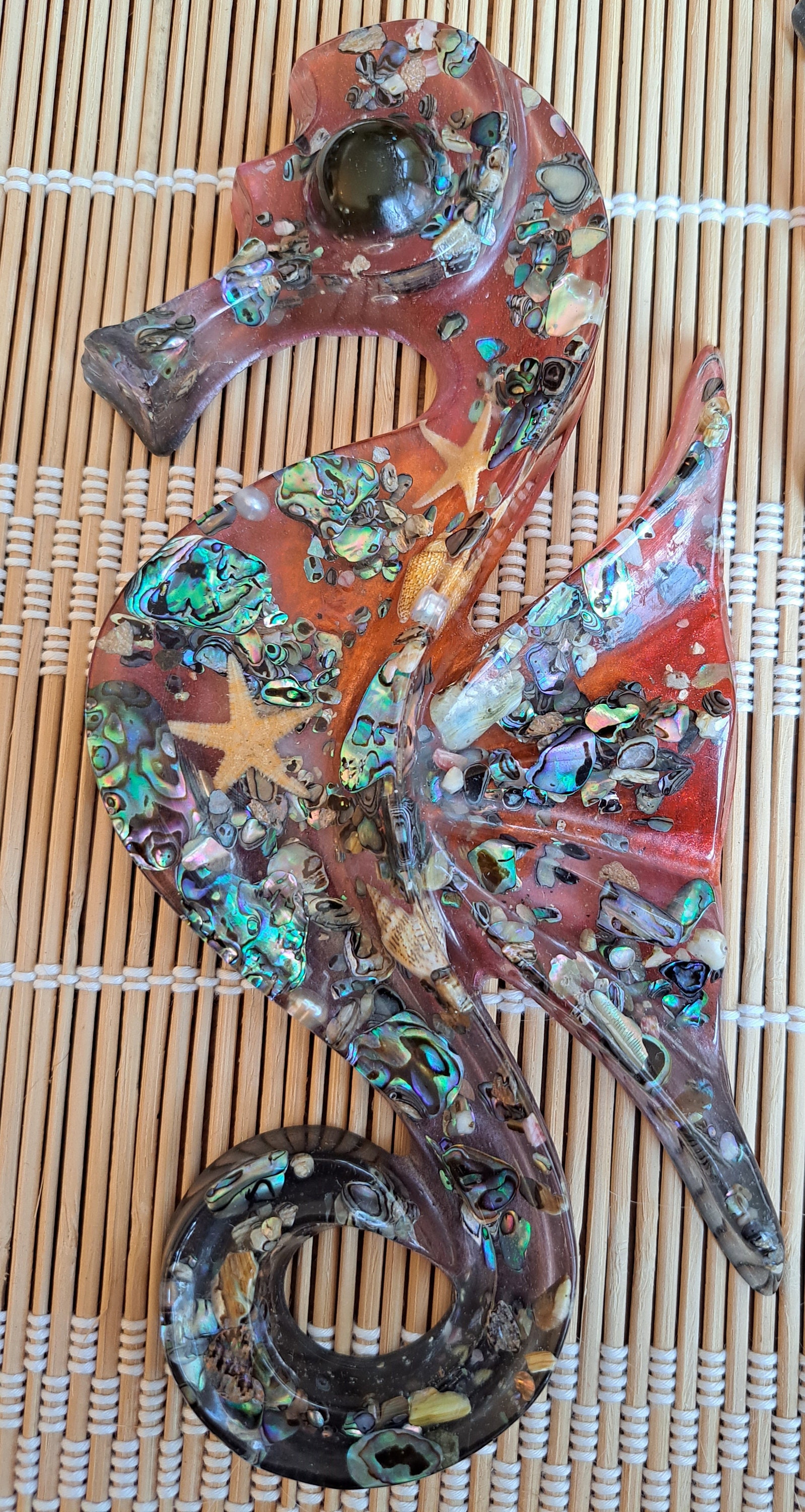 Dark Red Char Resin MCM Seahorse Family Wall Hanging - Etsy