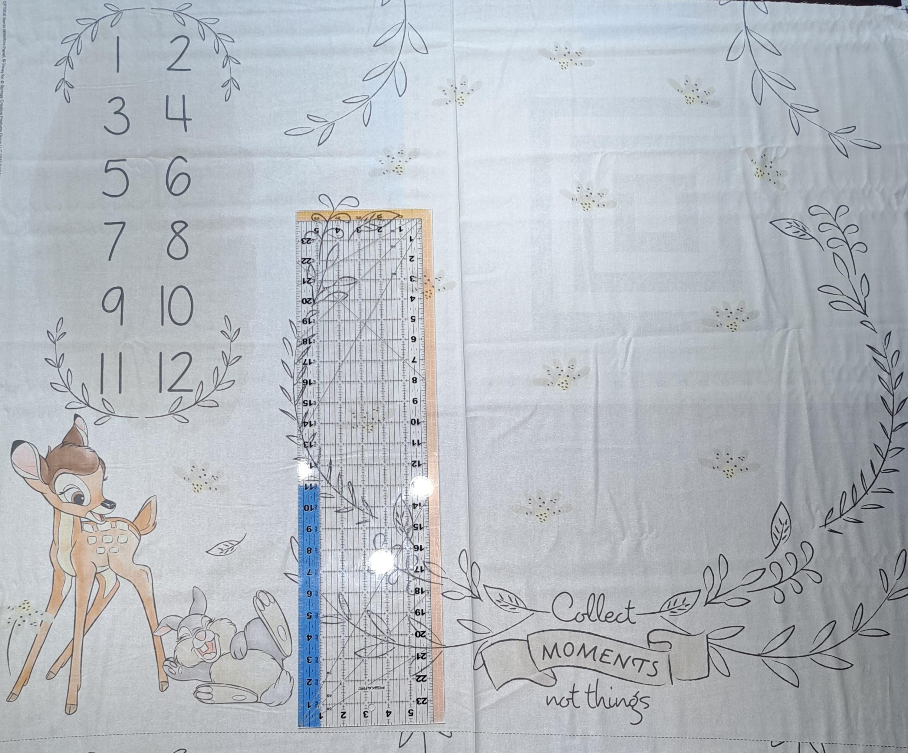 Fabric, Bambi Milestone Quilt Panel - Etsy