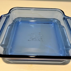 Vintage Cobalt Blue Anchor Hocking Glass Square Baking Dish Clear Glass ...